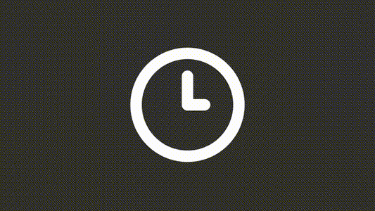 Animated clock white line ui icon