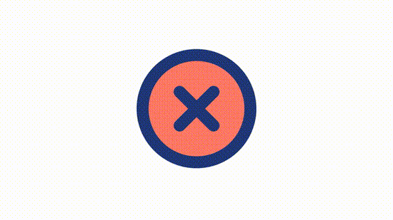 Animated failure sign color ui icon