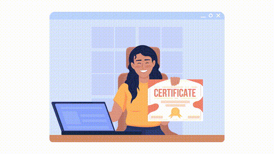 Animated isolated online certificate
