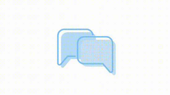 Animated online communication icon