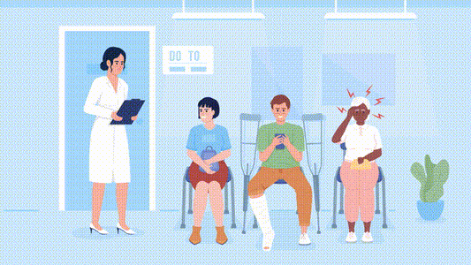 Animated patient flow illustration