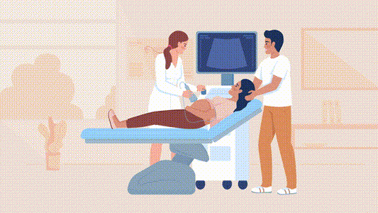Animated prenatal test illustration