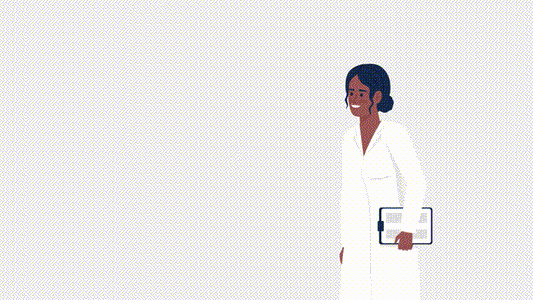 Animated smiling doctor character