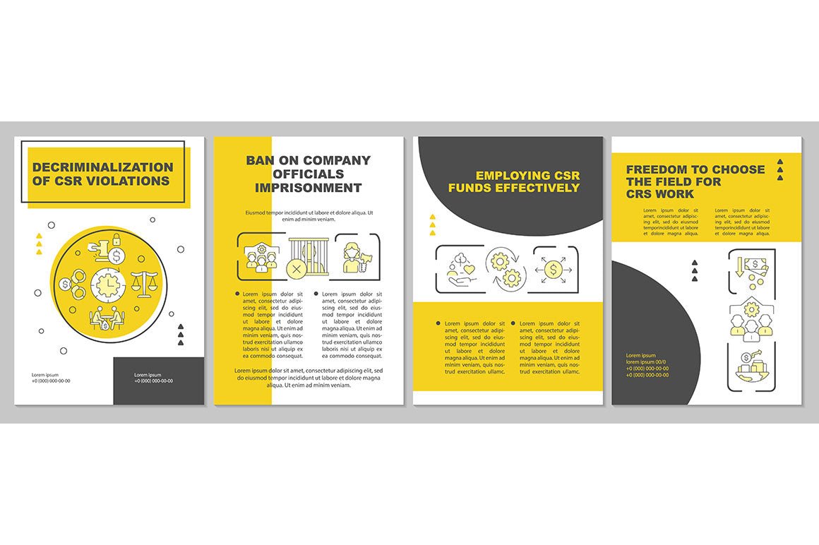 Corporate social responsibility activities brochure template