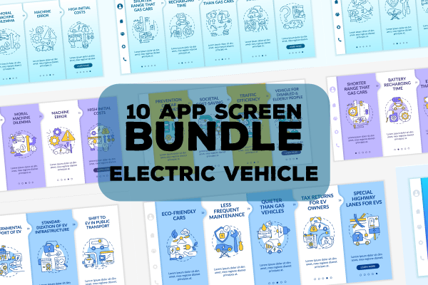 Electric Vehicle App Screens Bundle