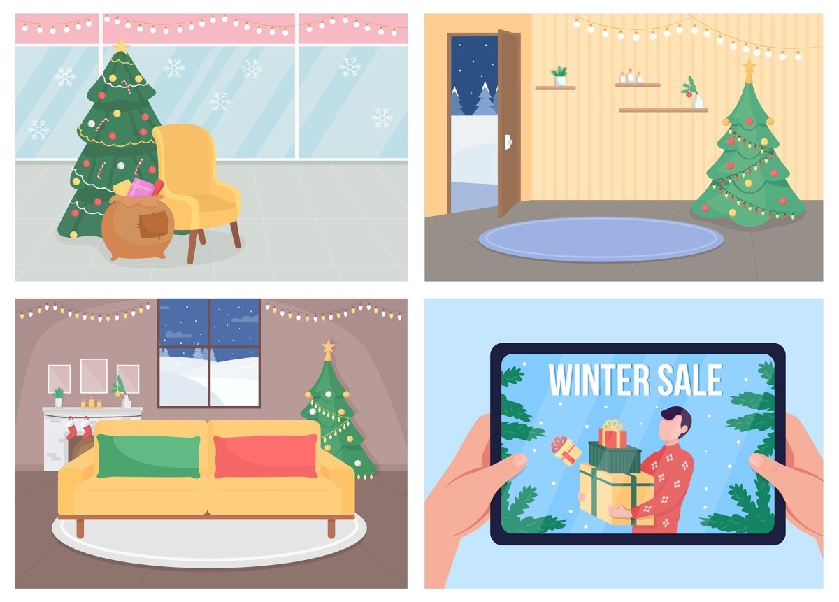 Festive color vector illustration bundle