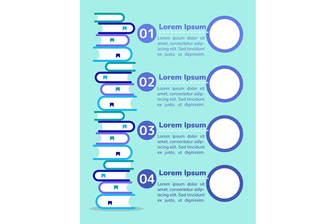 Higher education blue infographic chart design templates