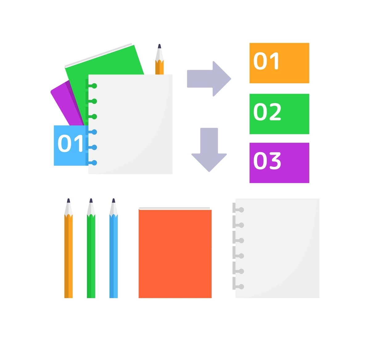 Note taking infographic chart design template bundle