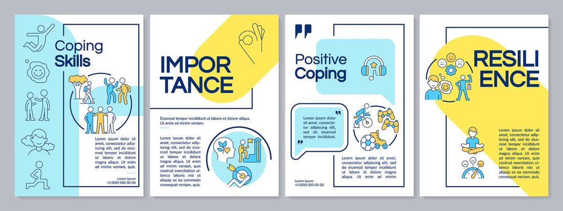 Teenage problems brochure template set